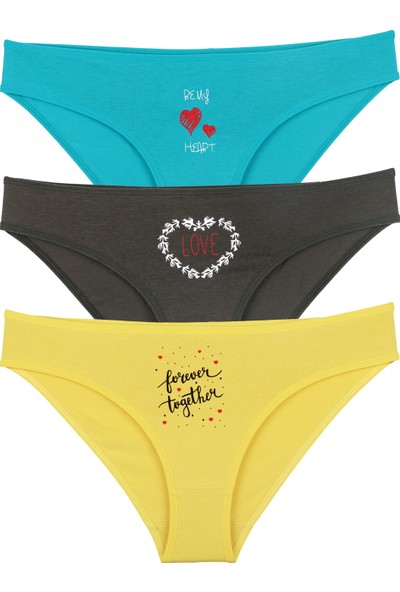 Sensu Kadın Baskılı Slip Külot 3 Lü Paket Set - KTS1104 Sensu Kadın Baskılı Slip Külot 3 Lü Paket Set - KTS1104