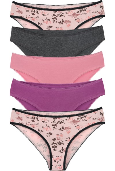 Sensu Kadın Pamuklu Bikini Külot 5 Li Paket Set - KTS1106 Sensu Kadın Pamuklu Bikini Külot 5 Li Paket Set - KTS1106