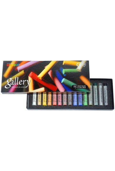 Mungyo Gallery Artist Kalite Yumuşak Yuvarlak Toz Pastel 15LI Set