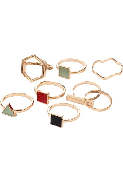 Eternal 8 Adet Retro Kristal Taş Yüzük Takımı Seti - Çok Renkli (Yurt Dışından) Eternal 8 Adet Retro Kristal Taş Yüzük Takımı Seti - Çok Renkli (Yurt Dışından)