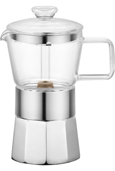 Taşev Silver - Cam Moka Pot 3 Fincan