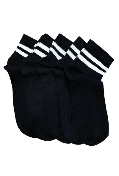 Cansoy 5'li Kadın Siyah Patik