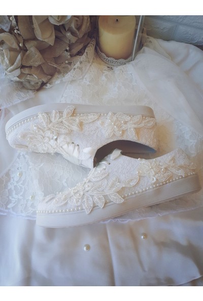 Modavien Kadin Beyaz Gelin Converse 11205