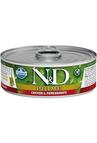 N&D Nd Prime Tavuk ve Narlı Yavru Kedi Konservesi 80 gr x 3 Adet N&D Nd Prime Tavuk ve Narlı Yavru Kedi Konservesi 80 gr x 3 Adet
