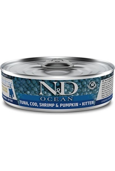 N&D Nd Ocean Morina Balık, Ton, Karides, Balkabaklı Yavru Kedi Konservesi 80 gr x 3 Adet N&D Nd Ocean Morina Balık, Ton, Karides, Balkabaklı Yavru Kedi Konservesi 80 gr x 3 Adet