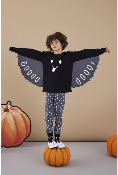 Penti Siyah Beyaz Erkek Çocuk Boo 2li Pijama Takımı