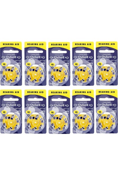 Oxford 10 Numara Işitme Cihaz Pili 60 Adet PR70 Kulaklık Pili Oxford 10 Numara Işitme Cihaz Pili 60 Adet PR70 Kulaklık Pili