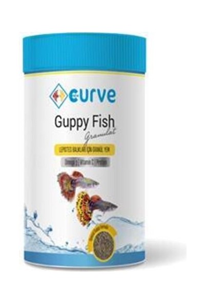 Curve Guppy Fish Lepistes Balık Yemi Granül 100 ml Curve Guppy Fish Lepistes Balık Yemi Granül 100 ml