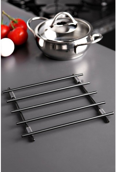 Yzhome Siyah Paslanmaz Çelik Kare Nihale Çaydanlık Altı Yzhome Siyah Paslanmaz Çelik Kare Nihale Çaydanlık Altı