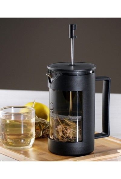 Yzhome Siyah Borosilikat Cam French Press Bitki Demliği 600ML Yzhome Siyah Borosilikat Cam French Press Bitki Demliği 600ML