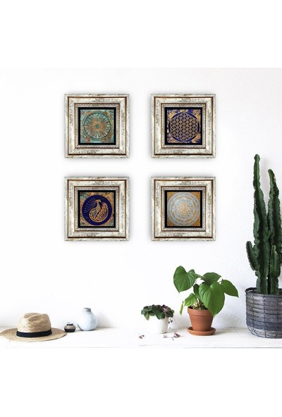 Pinecone Çerçeveli Taş Tablo Dekoratif Duvar Dekoru Yaşam Çiçeği Temalı Baskı 4 Parça Set 4(20*20cm) Wall Art Pinecone Çerçeveli Taş Tablo Dekoratif Duvar Dekoru Yaşam Çiçeği Temalı Baskı 4 Parça Set 4(20*20cm) Wall Art