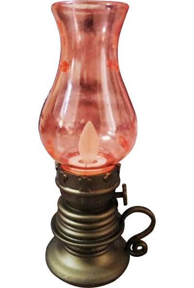 Arsimo Nostaljik Gaz Lambası Pilli Işıklı Kırmızı