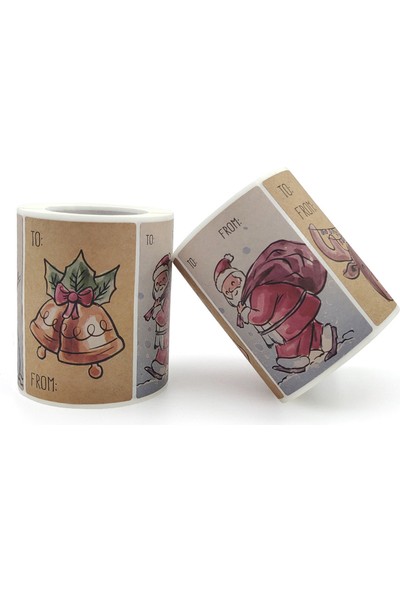 Eternal 250 Adet / Rulo Noel Temalı Kraft Kağıt Sticker (Yurt Dışından) Eternal 250 Adet / Rulo Noel Temalı Kraft Kağıt Sticker (Yurt Dışından)