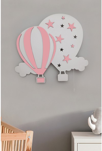 Caprice Pembe Uçan Balon Bulut Çocuk Odası Duvar Dekoru Ahşap Aydınlatma Gece Lambası Caprice Pembe Uçan Balon Bulut Çocuk Odası Duvar Dekoru Ahşap Aydınlatma Gece Lambası