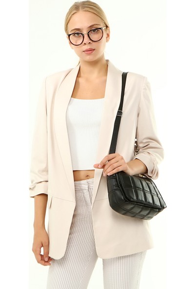 Güce Kare Nakışlı Plastik Zincirli Ayarlanabilir Askılı El ve Omuz Çantası GC0034