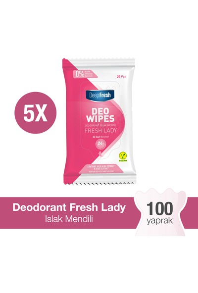 Deep Fresh Deodorant Islak Mendil Fresh Lady 5 X 20 Yaprak Deep Fresh Deodorant Islak Mendil Fresh Lady 5 X 20 Yaprak