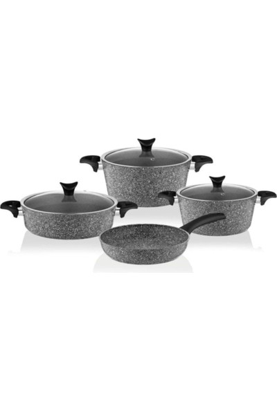 Taç Master Cook 7 Parça Granit Tencere Seti Gri TAC-3454