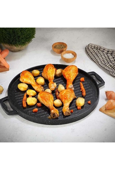 Taç Gravita Döküm Izgara Gözleme Tepsi 34 cm