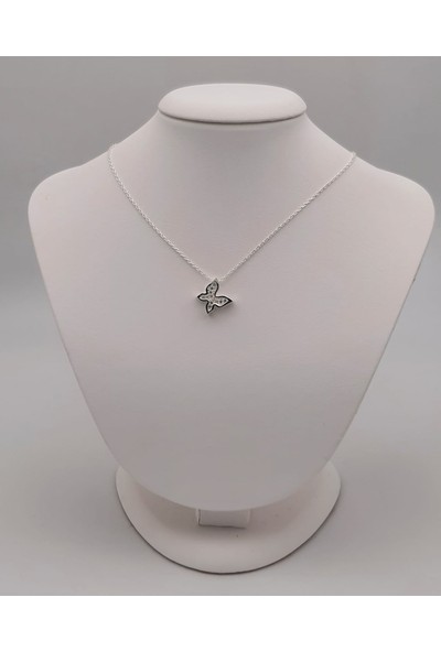 Karra Jewelry 925 Ayar Taşlı Kelebek Gümüş Kolye
