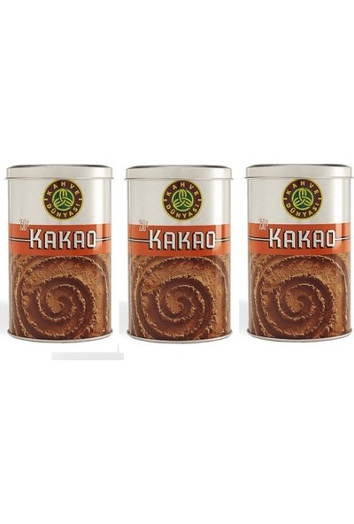 Kahve Dünyası Kakao Tozu 3'lü 250 gr Teneke Kutu Kahve Dünyası Kakao Tozu 3'lü 250 gr Teneke Kutu