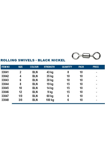Okuma Rolling Swivels Black