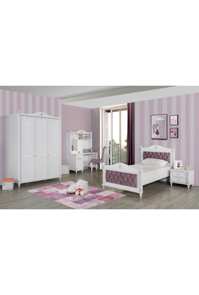 Bubu Home Gold Genç Odası Takımı ( Dolap + Çalışma Masası + Karyola + Komodin )