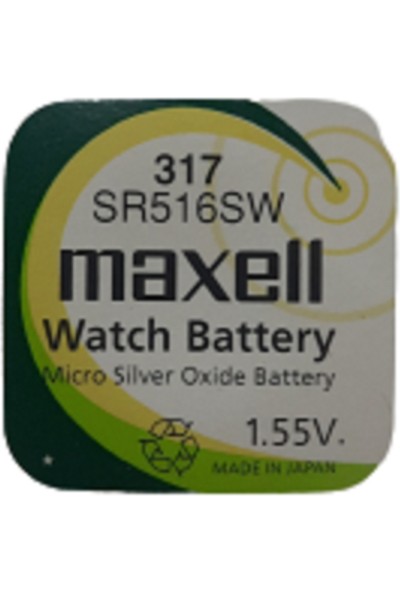 Maxell 317 SR516SW 1.55V Saat Pili Maxell 317 SR516SW 1.55V Saat Pili