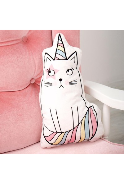 İnstababyrooms Kedi Desenli Uyku Arkadaşı Dijital Baskılı Dekoratif Yastık