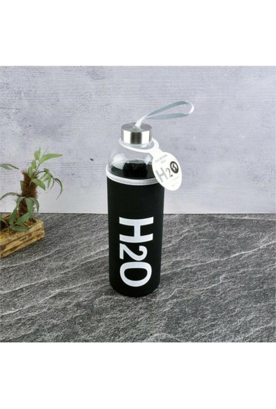 Tohana H2O Kılıflı Cam Matara 1 Litre Siyah H2O87100 Tohana H2O Kılıflı Cam Matara 1 Litre Siyah H2O87100