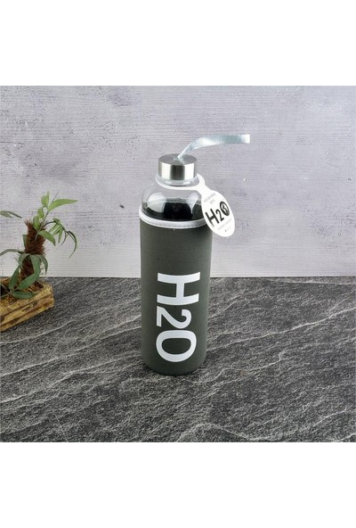 Tohana H2O Kılıflı Cam Matara 1 Litre Gri H2O87101