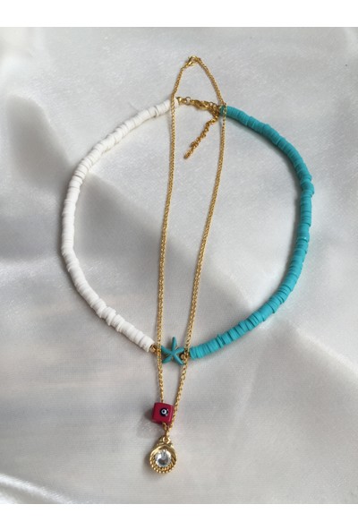 Furma Kadın Fimo Boncuklu Şık Tasarım Kolye Furma Kadın Fimo Boncuklu Şık Tasarım Kolye