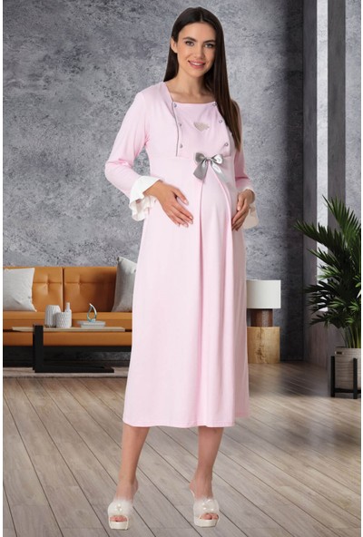 Mecit Pijama Mecit 5528 Pembe Emzirme Özellikli Hamile Lohusa Gecelik Mecit Pijama Mecit 5528 Pembe Emzirme Özellikli Hamile Lohusa Gecelik