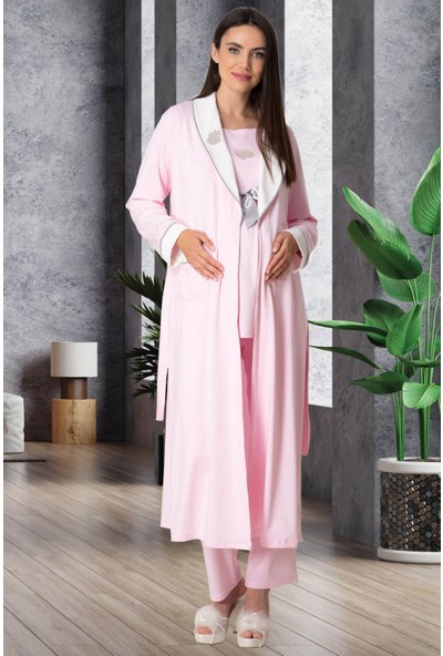 Mecit Pijama Mecit 5554 Pembe Sabahlıklı Lohusa Pijama Takımı Mecit Pijama Mecit 5554 Pembe Sabahlıklı Lohusa Pijama Takımı