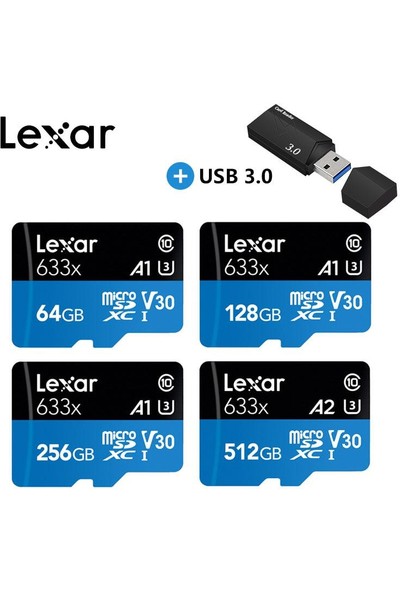 Aoting Max 95M / S 633X Cartao Orijinal Lexar 8GB Micro Sd 256GB Bellek Kartı - Siyah (Yurt Dışından)