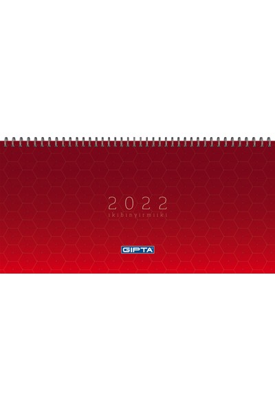 Gıpta 2022 Parc Spiralli Haftalık Masa Takvimi 16 x 33 cm Kırmızı Gıpta 2022 Parc Spiralli Haftalık Masa Takvimi 16 x 33 cm Kırmızı