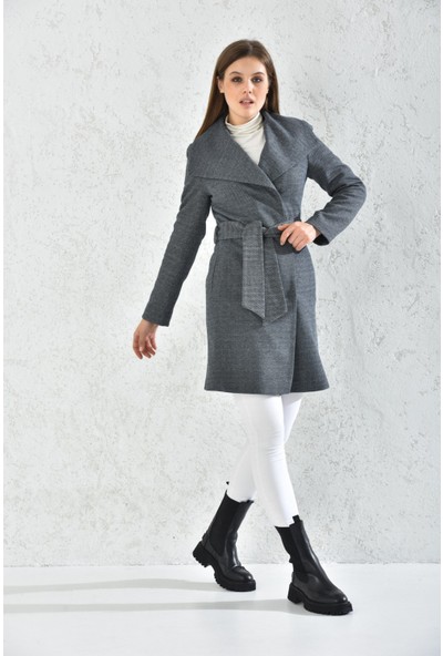 Mangosteen Kadın Jakarlı Kaşe Fit Kaban