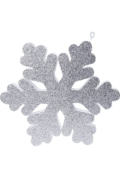 Partijet Yılbaşı Kar Taneleri Strafor Dekor Süs Gümüş 35 cm