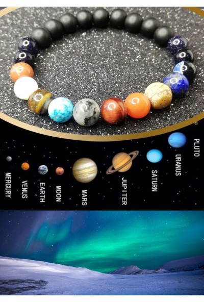 Zümrüdüanka Stone Güneş Sistemi Gezegen Bilekliği