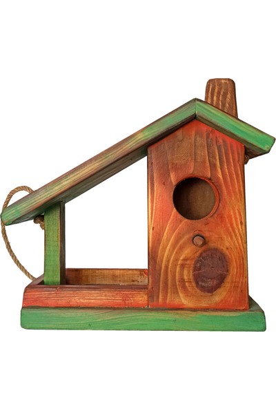Mimahşap Ahşap Dekorativ Kuş Evi ve Besleyici