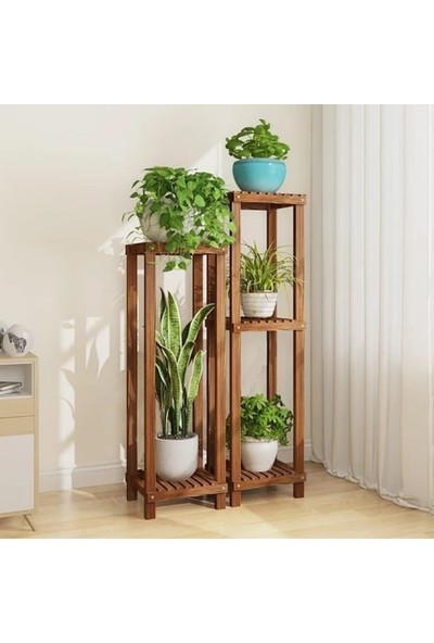 2'li Ahşap Çiçeklik