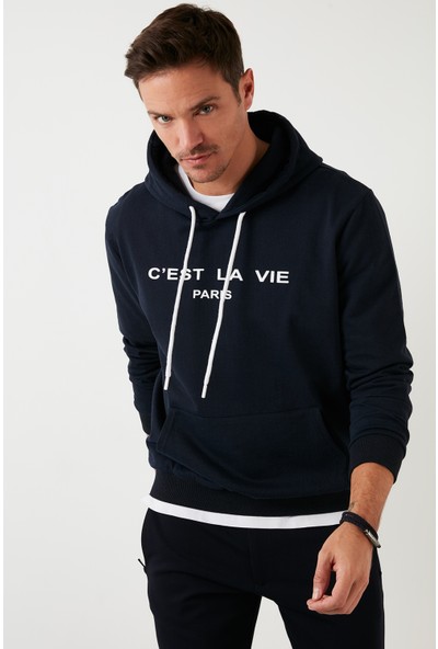 Buratti Baskılı Kapüşonlu Kanguru Cepli Sweat Erkek Sweat 568R705