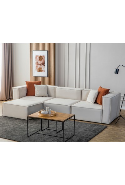 Eymense Miller Köşe Koltuk Takımı Beyaz
