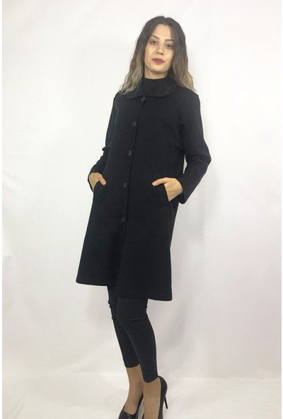 Dinçerler Tekstil Kadın Işlemeli Yaka Çelik Örgü Triko Kaban Dinçerler Tekstil Kadın Işlemeli Yaka Çelik Örgü Triko Kaban