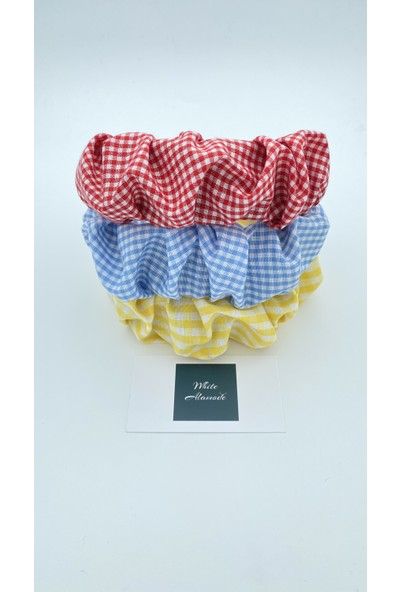 White Alamode Kare Desenli 3lü Taç Seti