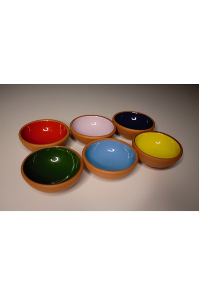 Yörem Çömlekçilik Toprak Çerezlik Renkli Sırlı 6'lı