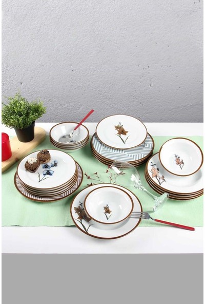 Porland Azelya 24 Parça 6 Kişilik Yemek Takımı