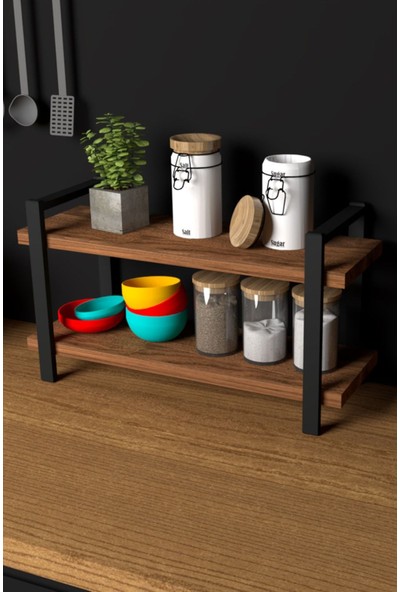 Cmkstore Metal Mutfak Tezgah Üstü Organizer 2 Raflı Banyo Mutfak Düzenleyici Ceviz Cmkstore Metal Mutfak Tezgah Üstü Organizer 2 Raflı Banyo Mutfak Düzenleyici Ceviz