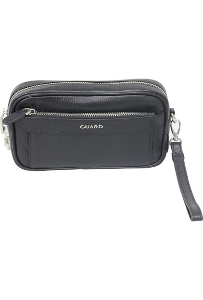 Guard Siyah Hakiki Deri Şifreli El Çantası
