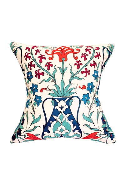 Askam Tekstil Kırlent Dekoratif Vintage Desenli Kırlent Kılıfı 45 x 45 cm