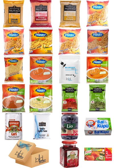 Blueden Ramazan Paketi Kumanya Gıda Paketi Erzak Yardım Hediye Paketi 22 Parça 138 Nolu Paket Blueden Ramazan Paketi Kumanya Gıda Paketi Erzak Yardım Hediye Paketi 22 Parça 138 Nolu Paket